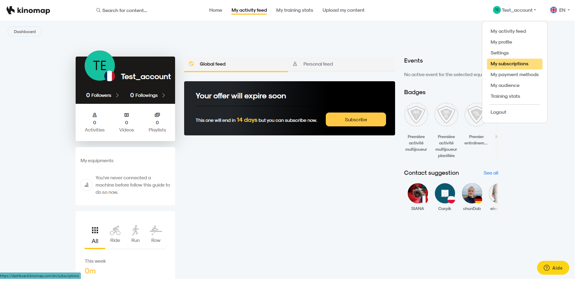 How to add an activation code on Kinomap? – Kinomap Support