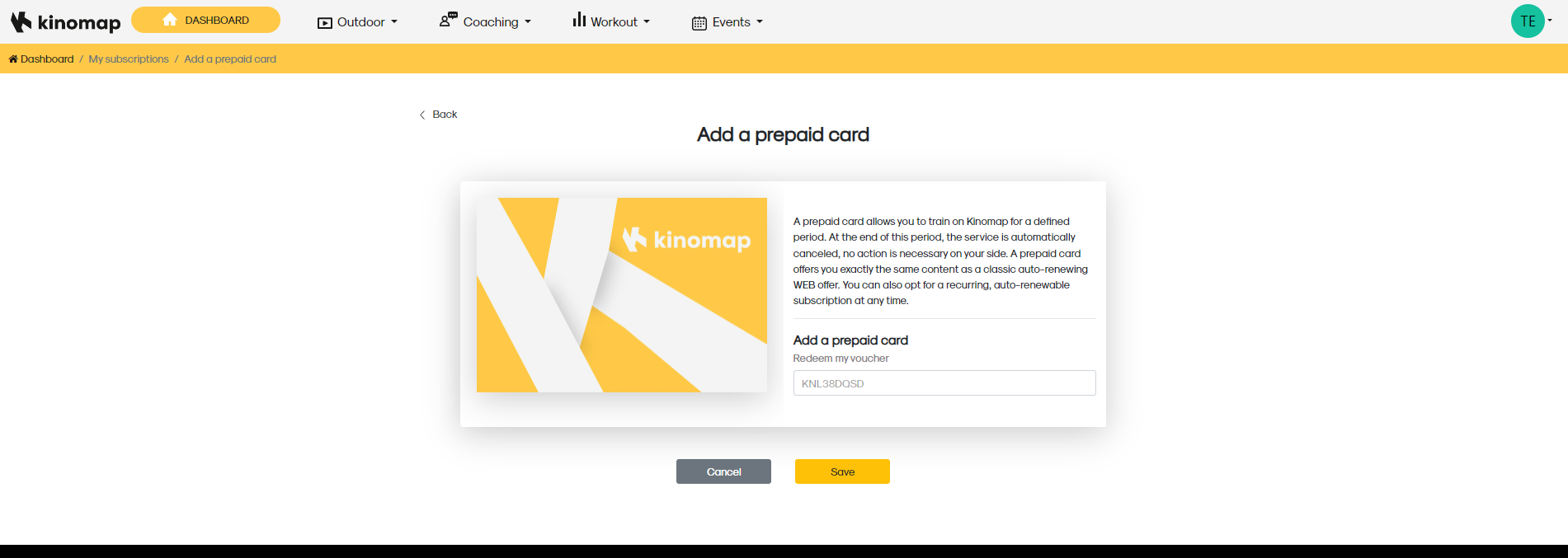 How to add an activation code on Kinomap? – Kinomap Support